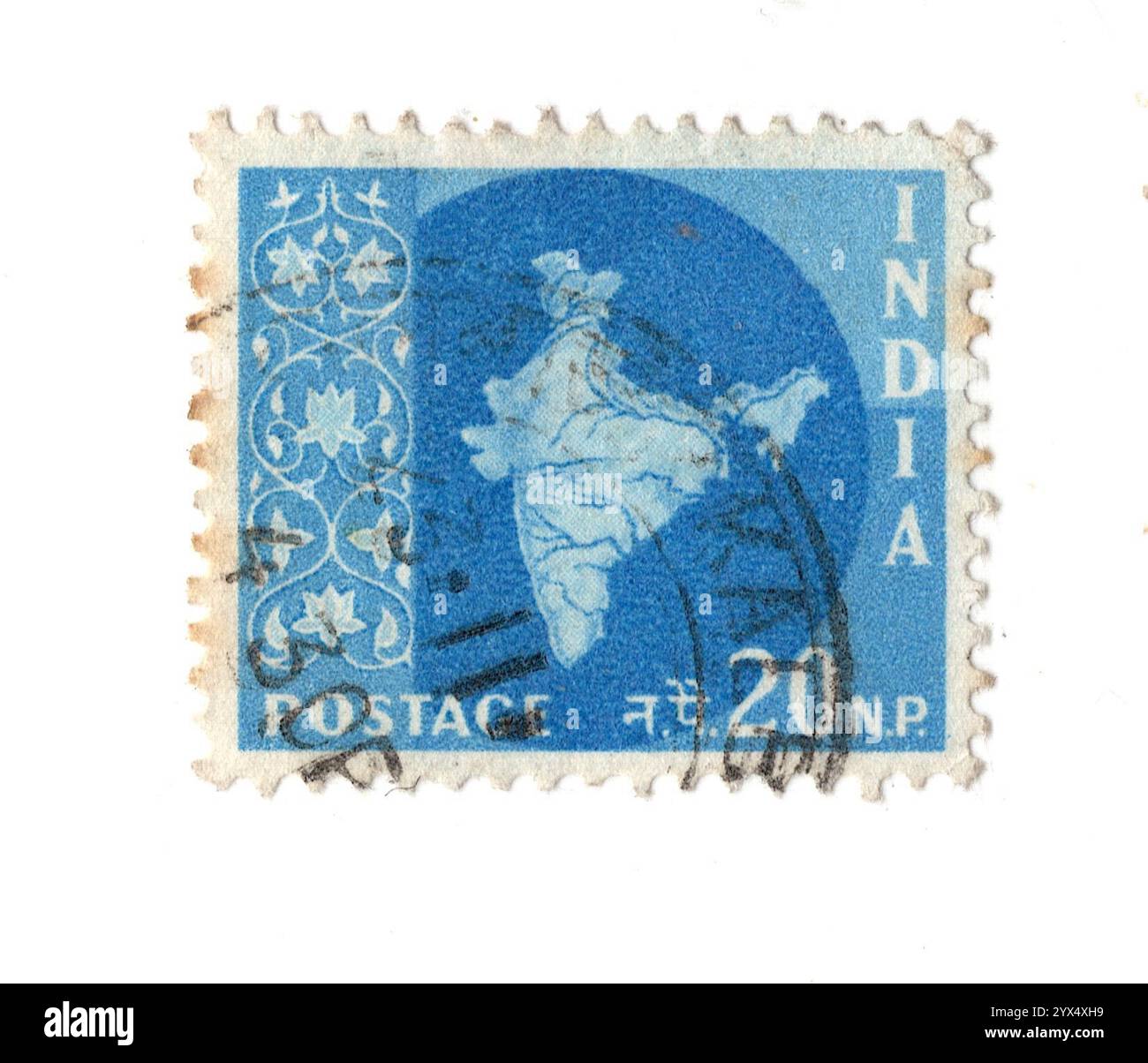 A vintage postage stamp from India isolated on a white background Stock ...
