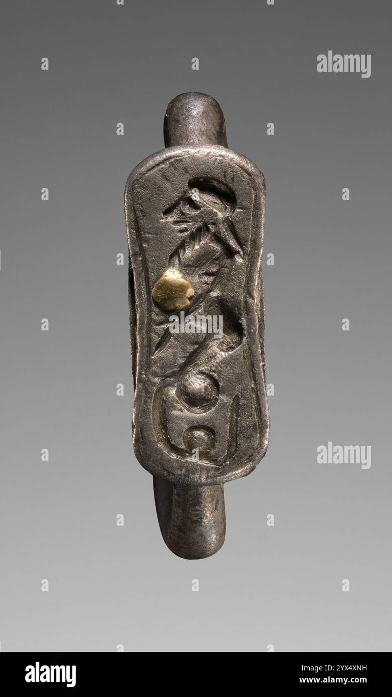 Silver Ring with Gold Stud in Bezel, about 550 BC. Ring with Triton ...