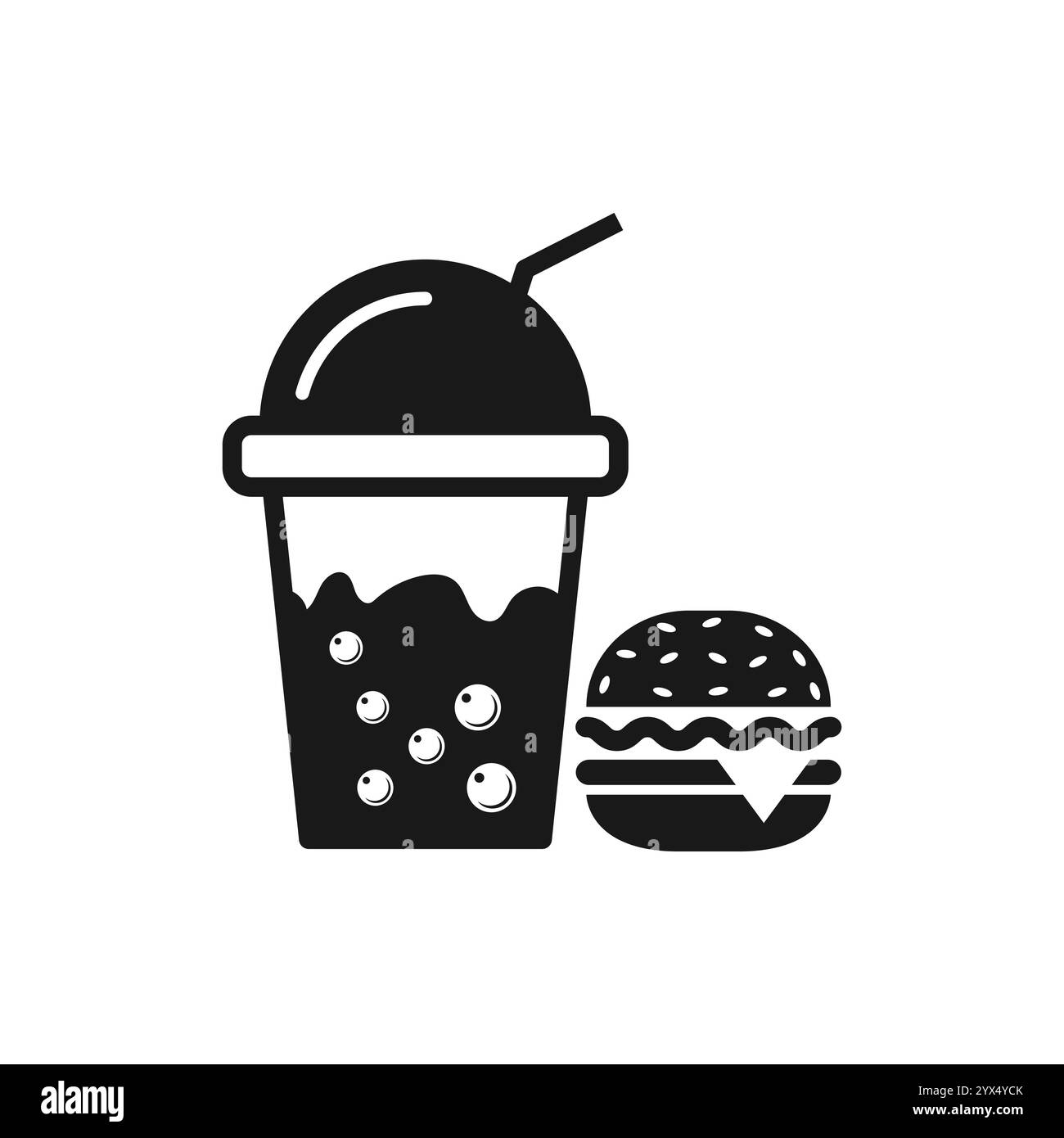 Beef burger drink Black and White Stock Photos & Images - Alamy