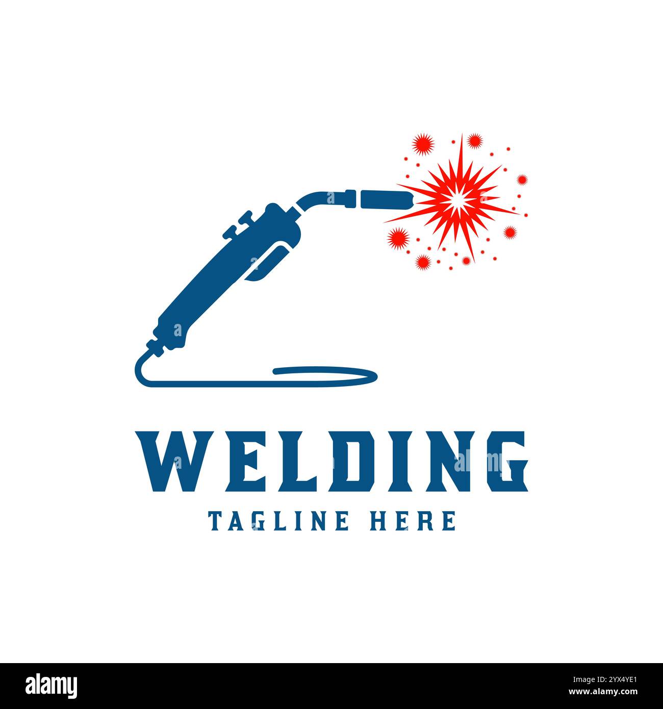Welding torch with spark logo design. Welder tool vector design ...