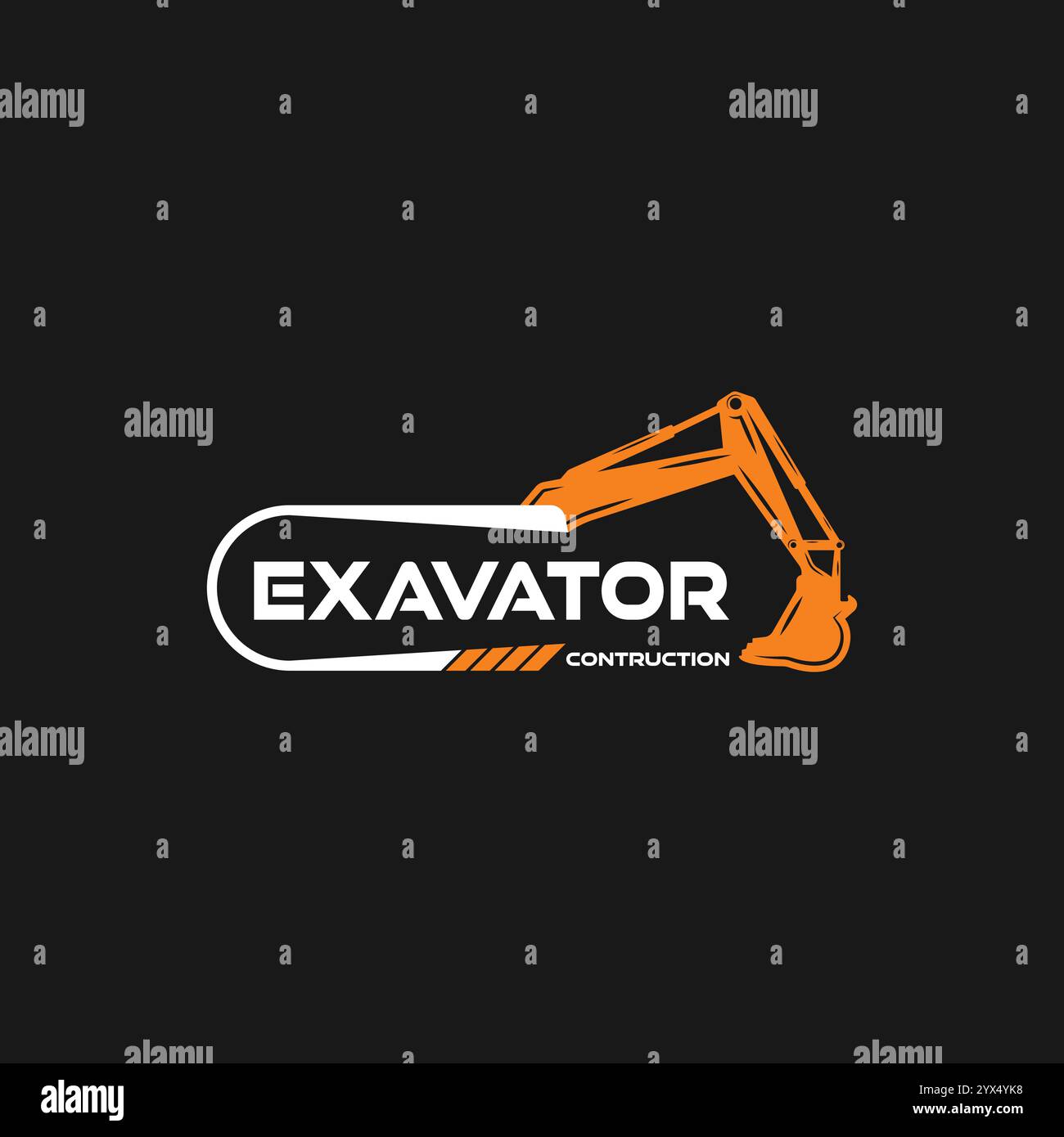 Excavator construction logo design, excavator logo element heavy ...