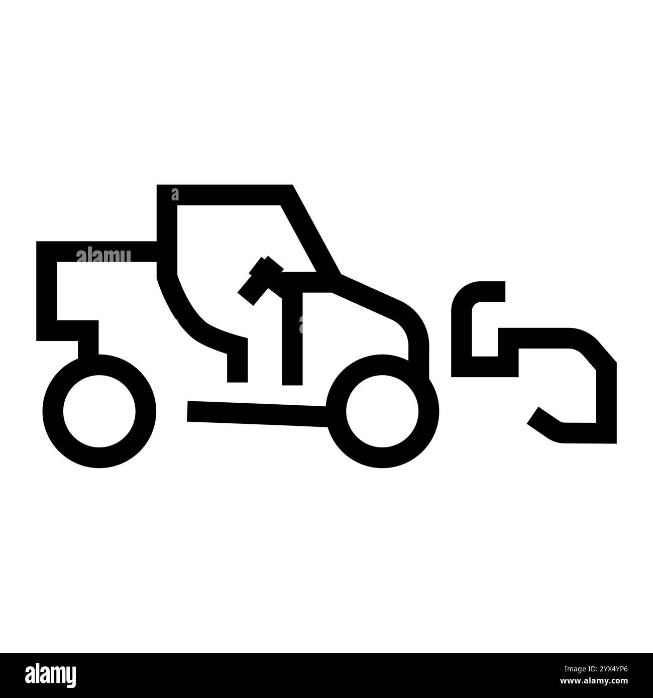 ATV with Snow Attachment line black icon. Vector isolated button ...