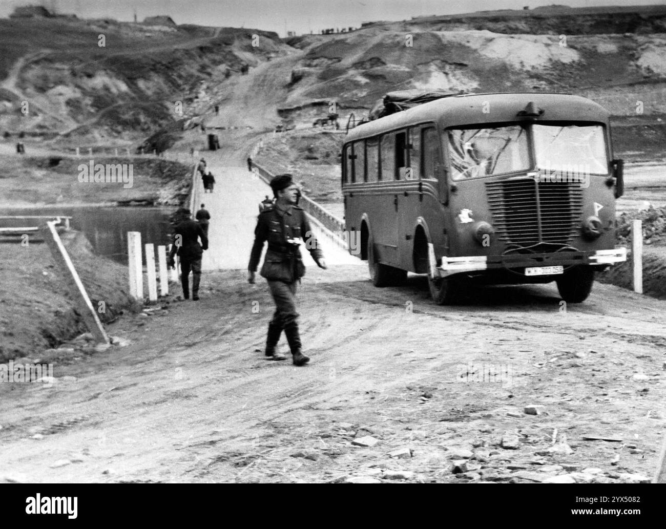 Russia 1941 November German Wehrmacht bus on its way to Staritsa ...