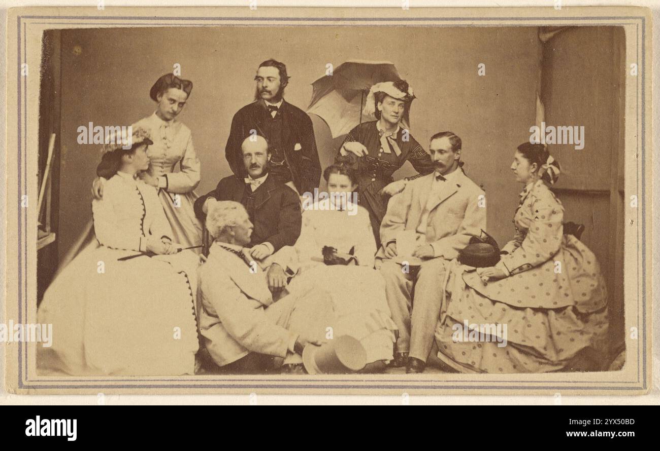 Group portrait of nine men and women, 1864-1866 Stock Photo - Alamy