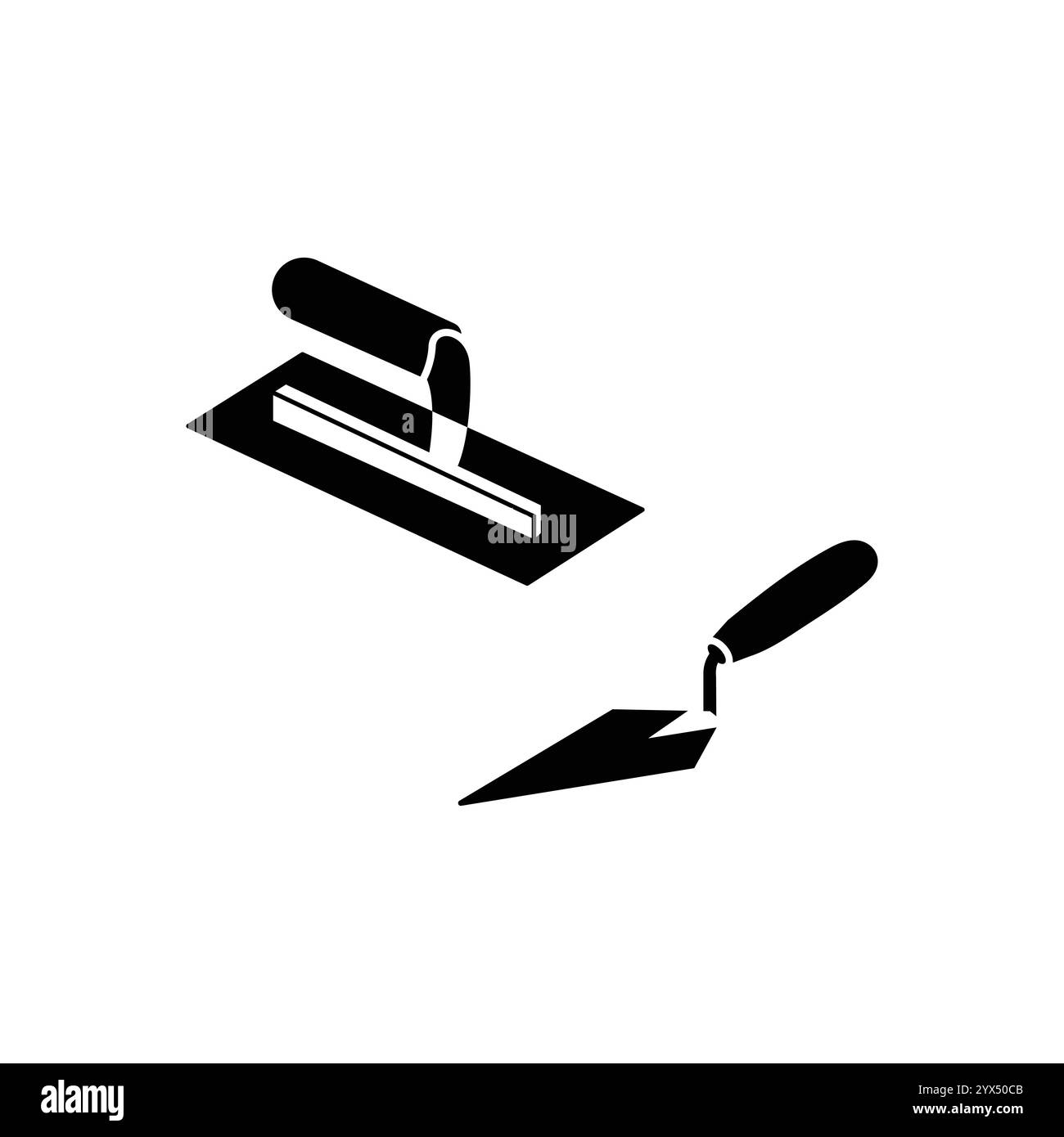 plastering trowel and spoon cement icon vector Stock Vector Image & Art ...