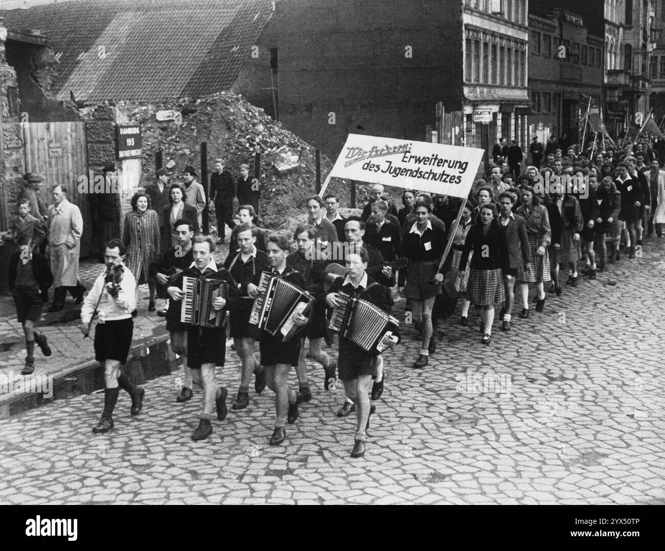 "March for the First of May. Children and young people march under the ...