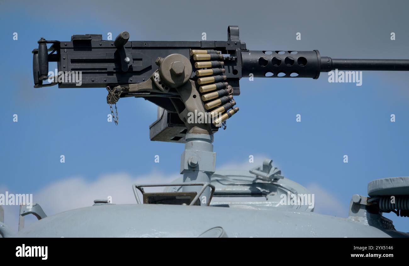The M2 machine gun or Browning .50 caliber machine gun (informally, "Ma Deuce") is a heavy ...