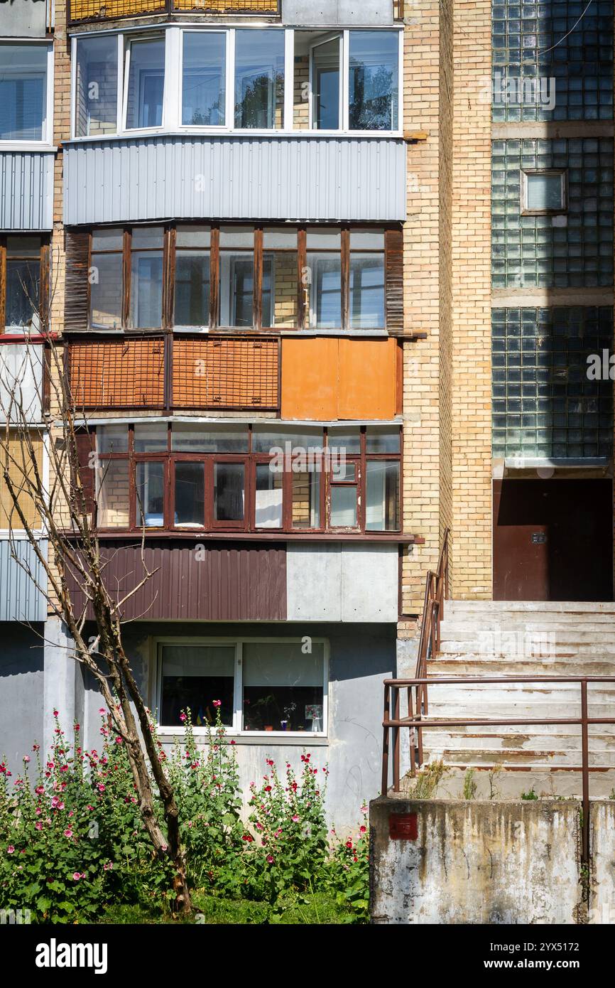 Soviet era architecture style of living district in Vilnius, Lithuania ...