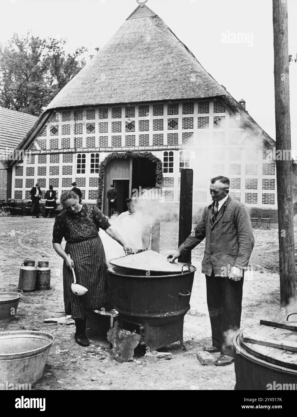 Zeven: Farmer's wedding, cooking the wedding soup outdoors. [automated ...