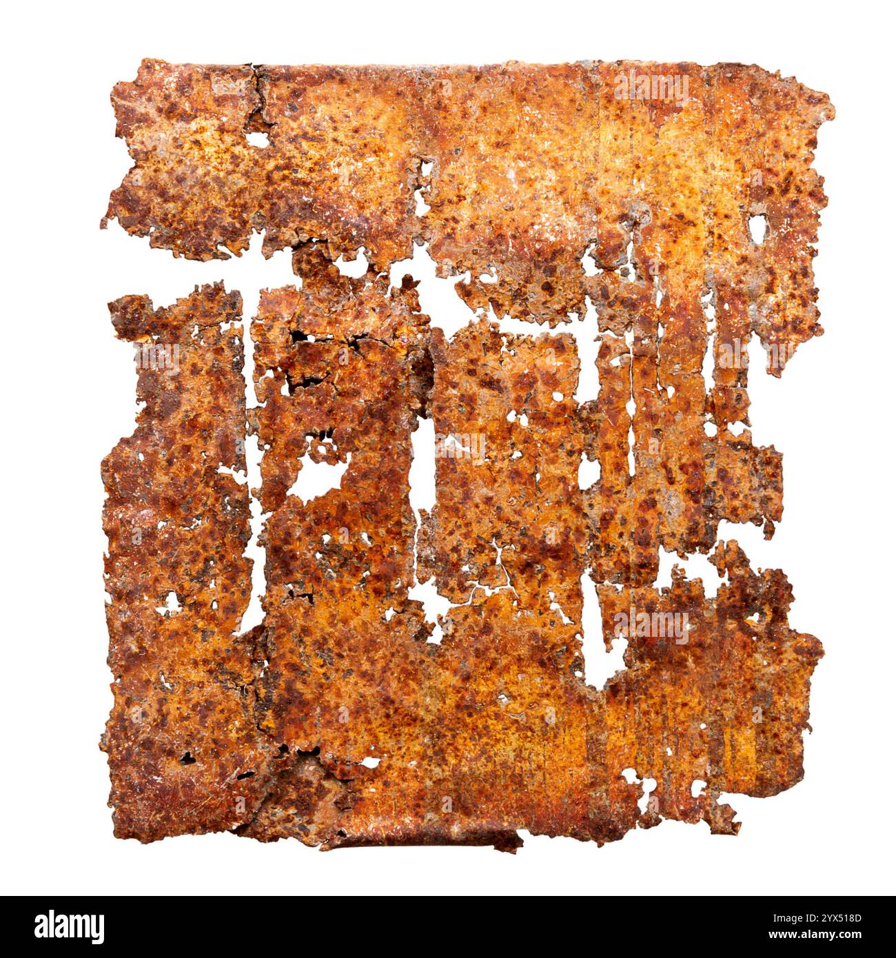 Old piece of rusty iron isolated on white background. Rusty metal ...