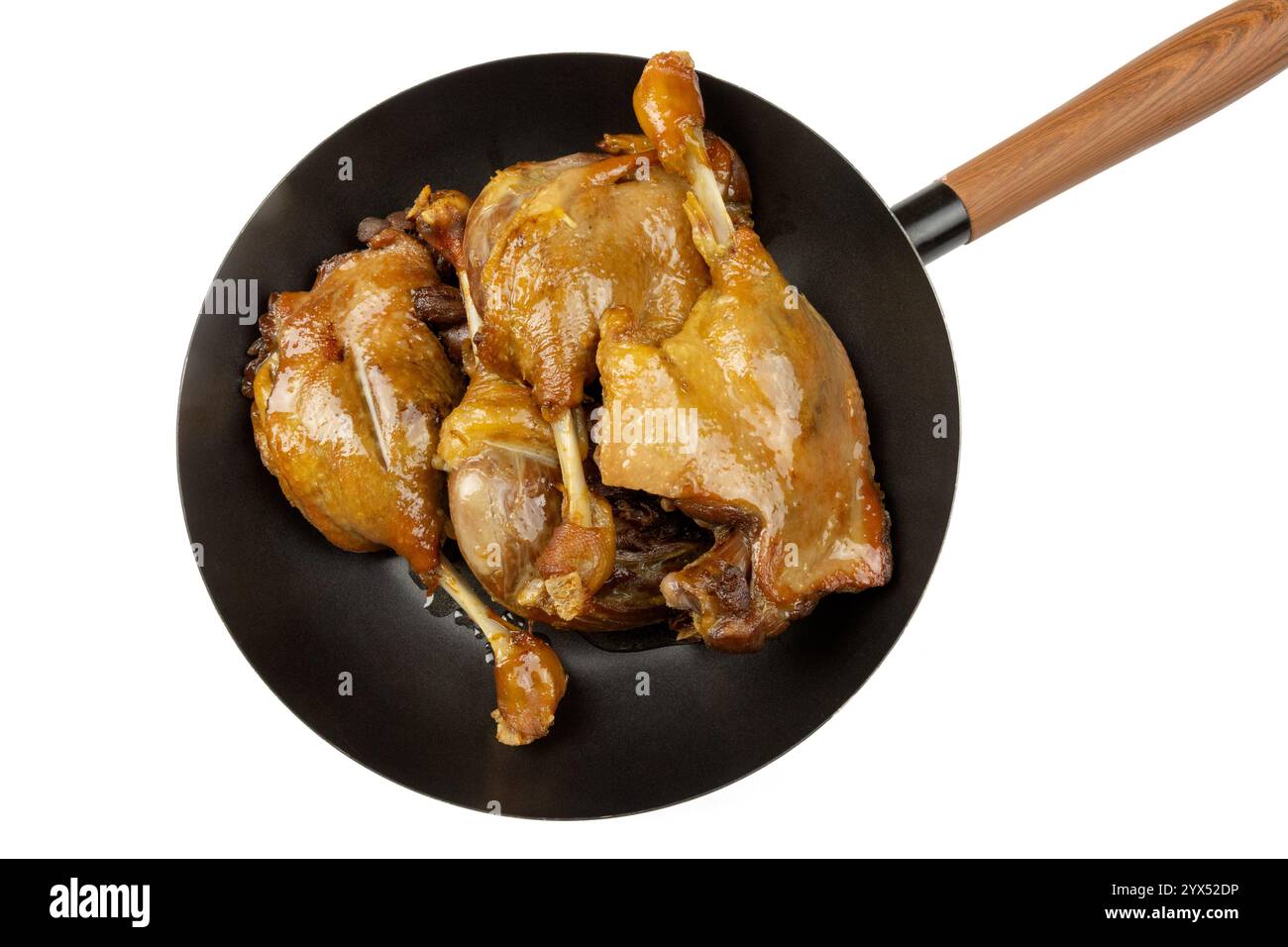 duck legs confit, cooking in a pan Stock Photo - Alamy