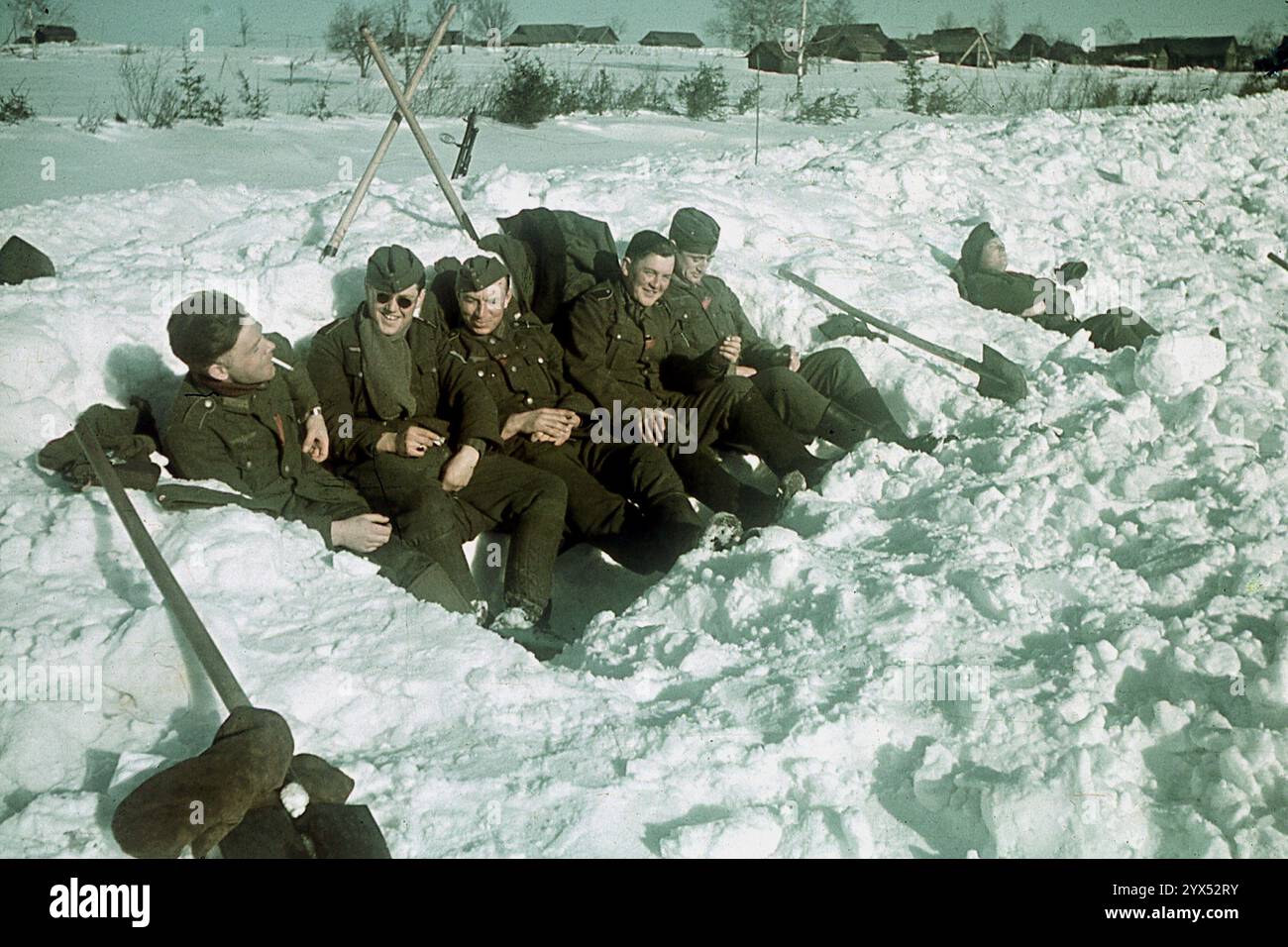 Soldiers of the 110th Infantry Division on the Eastern Front take a ...