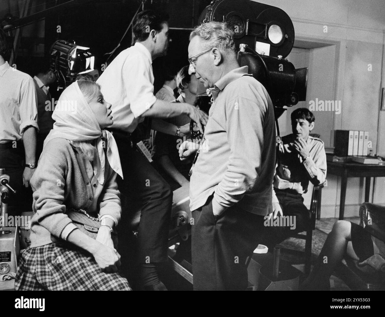Actors relax during a break in filming a BBC production. [automated ...