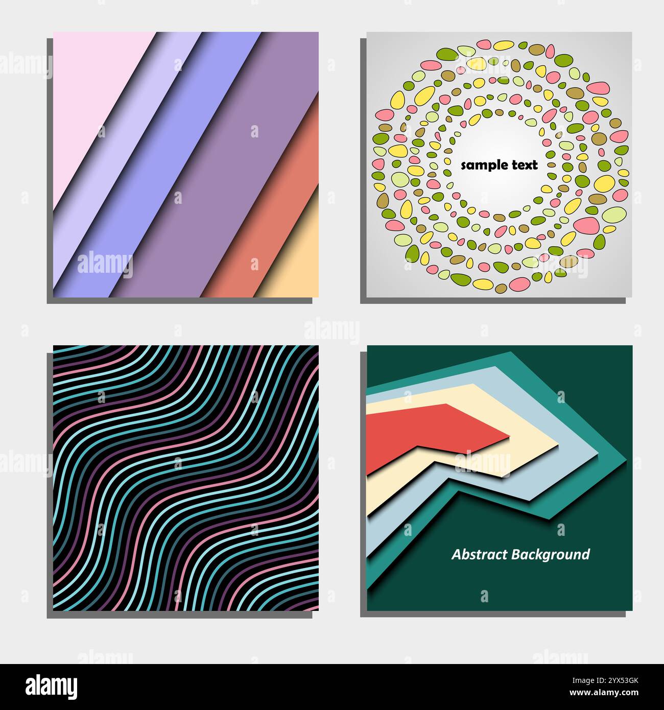 Set of four beautiful abstract backgrounds. Vector illustration Stock ...