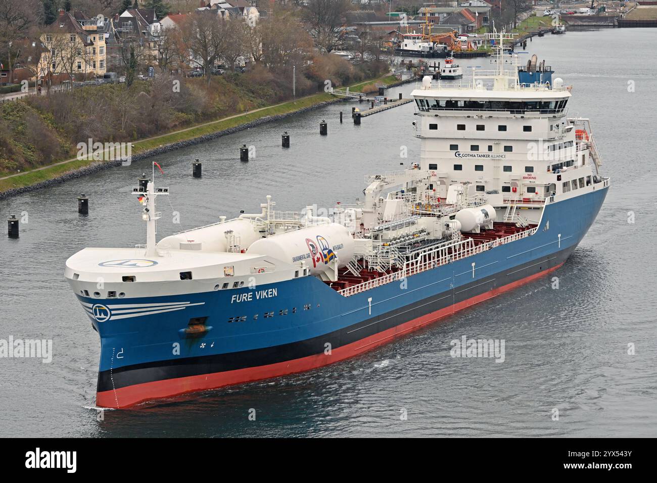 Chemical / Oil Products Tanker FURE VIKEN passing the Kiel Canal Stock ...