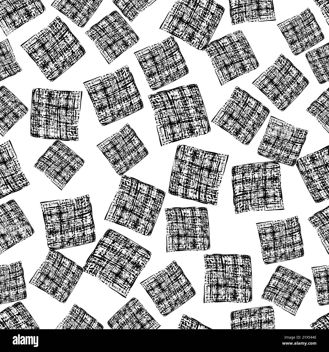 Seamless Pattern with hand drawn black scribble Smear. Abstract grunge texture. Vector ...