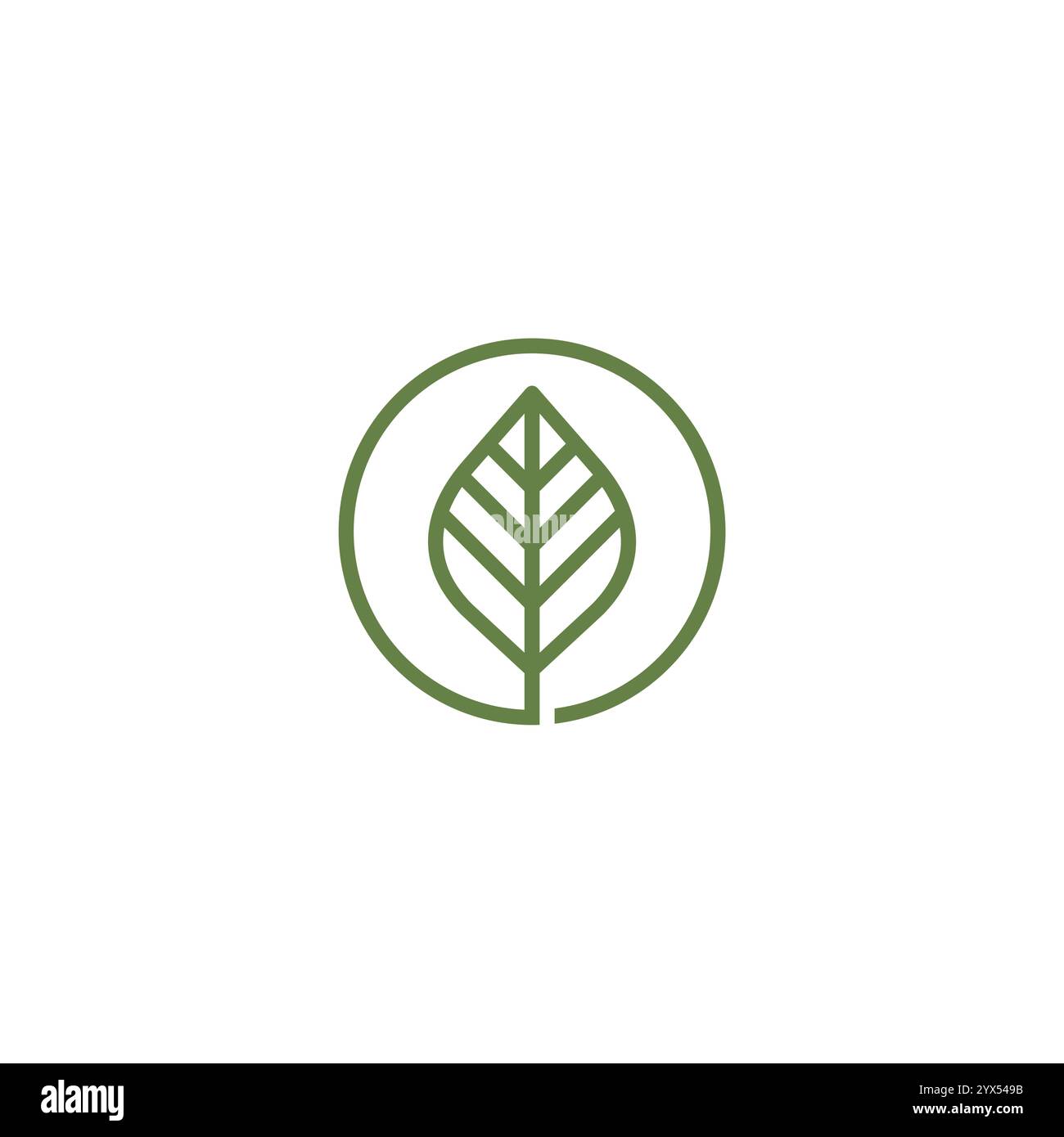 Leaf Line Logo Icon. Organic Vector Illustration Stock Vector Image ...