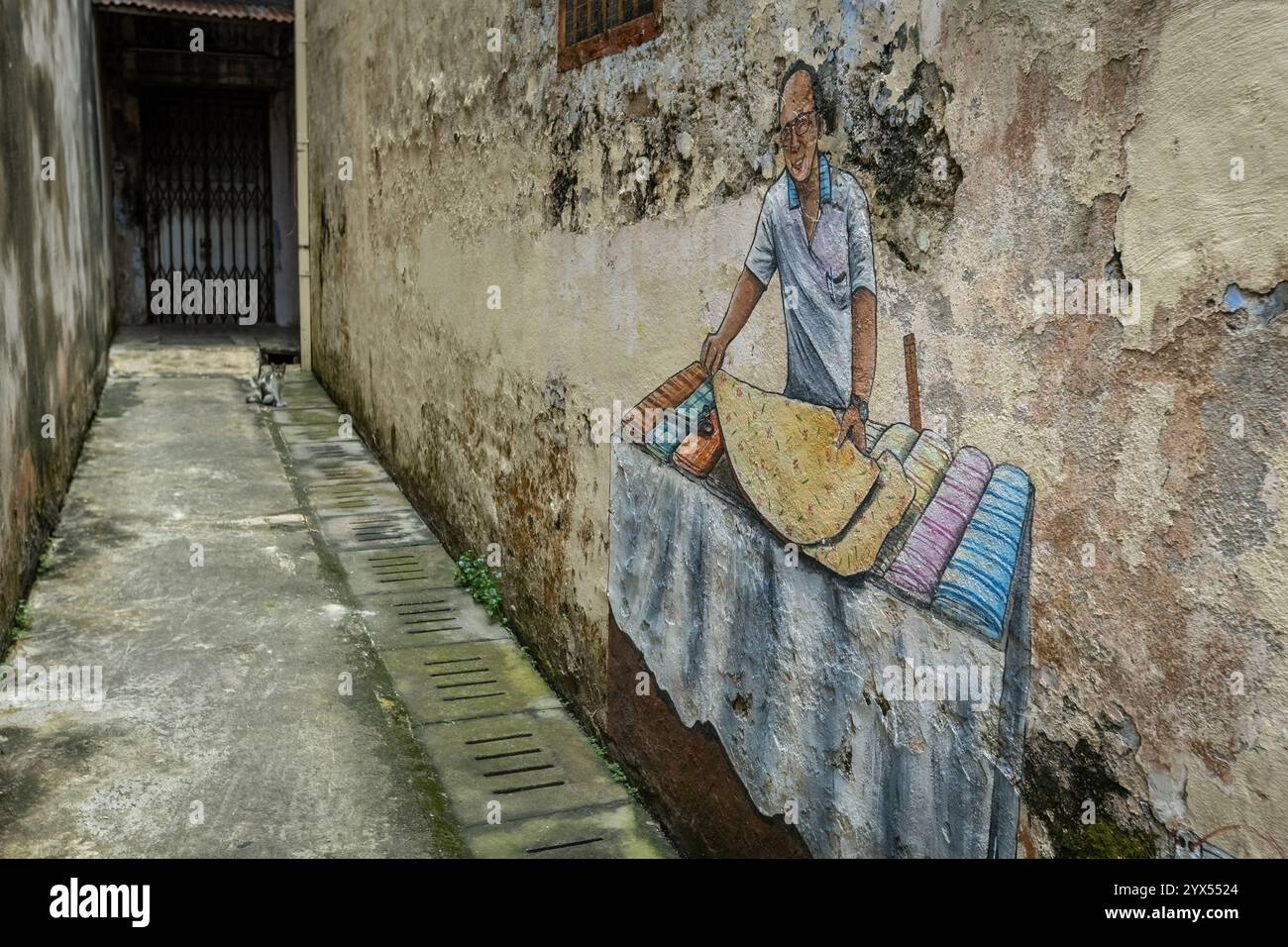 Street art on the the Concubine lane historical street in Ipoh Malaysia ...