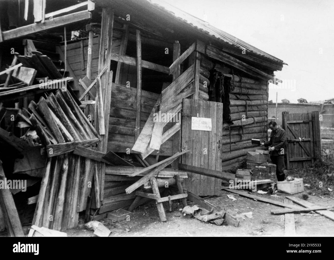 Russia 1942 August near Rzhew: destroyed map site of the 110ö. Infantry ...