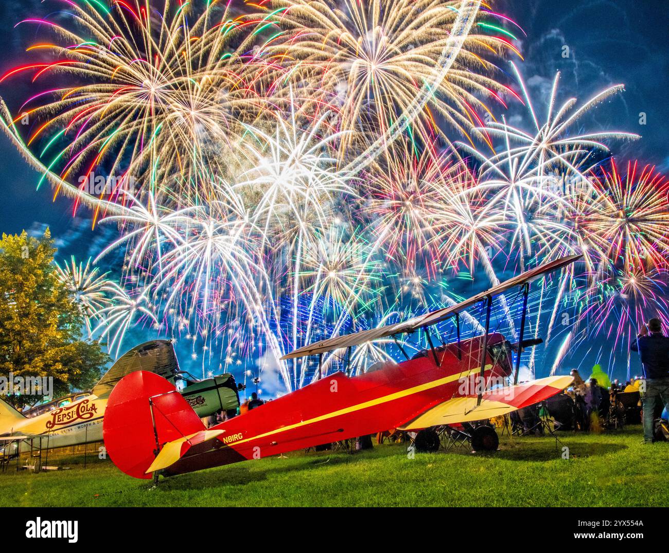 Fireworks show at Oshkosh EAA 2024 Stock Photo - Alamy