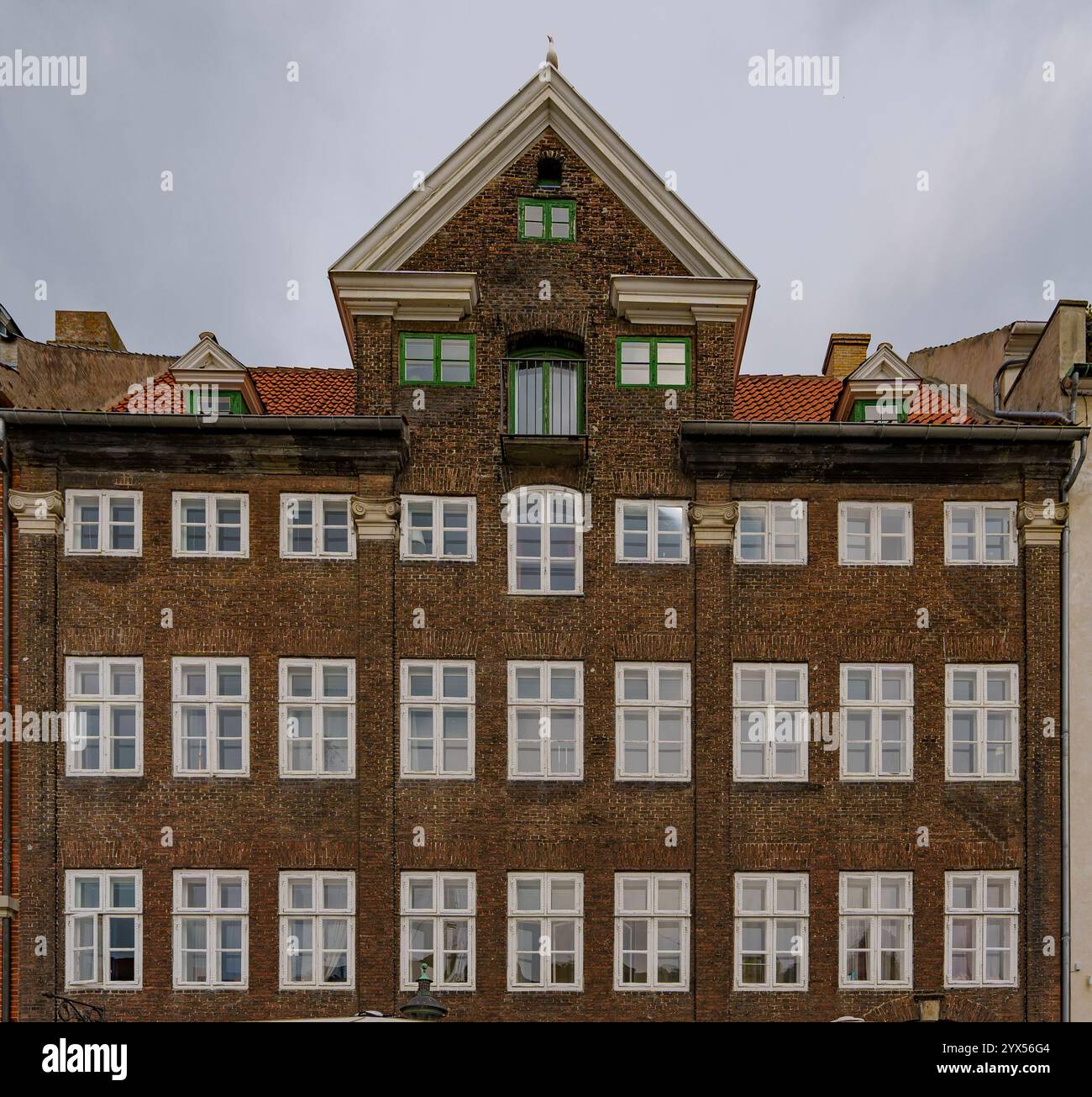 View of an old, single tenement house, which is arranged very ...