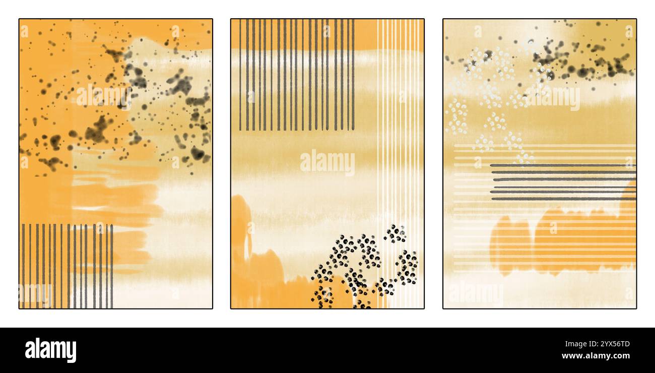 Abstract golden lines on black Cut Out Stock Images & Pictures - Alamy