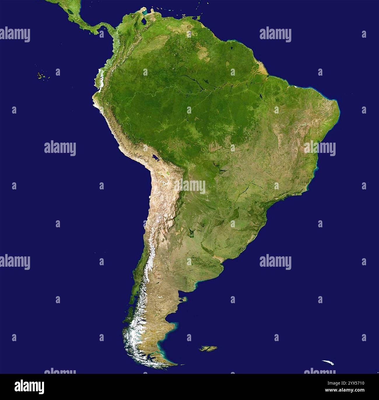 Satellite Map Of South America Large Detailed Satellite Map Of Peru.