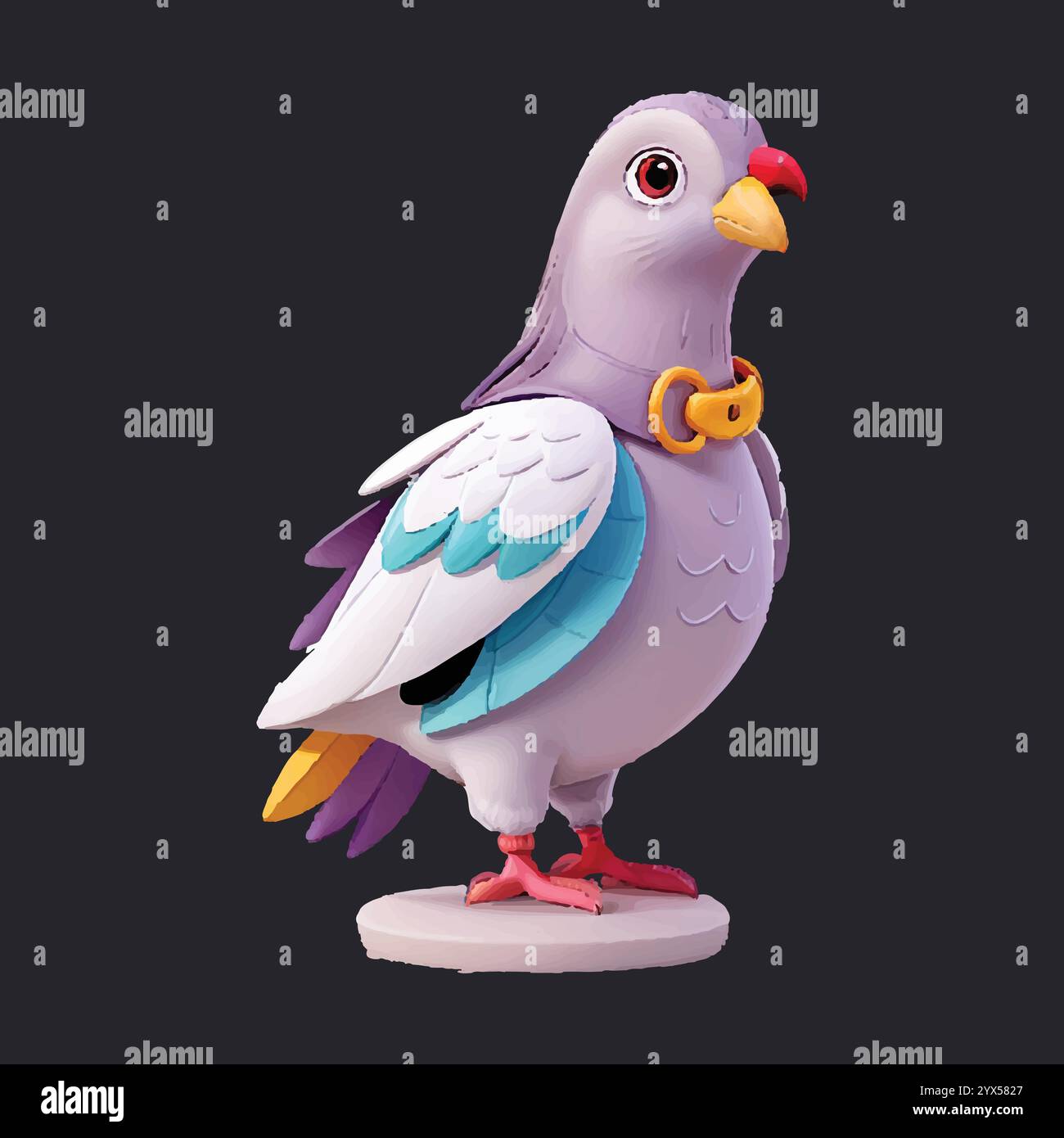 a bird pigeon vector art illustration on white background Stock Vector ...