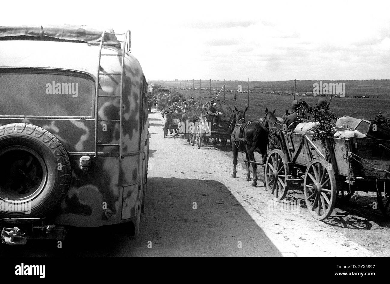 Russia, July 1944: Moscow-Minsk runway, German retreat, soldiers on ...