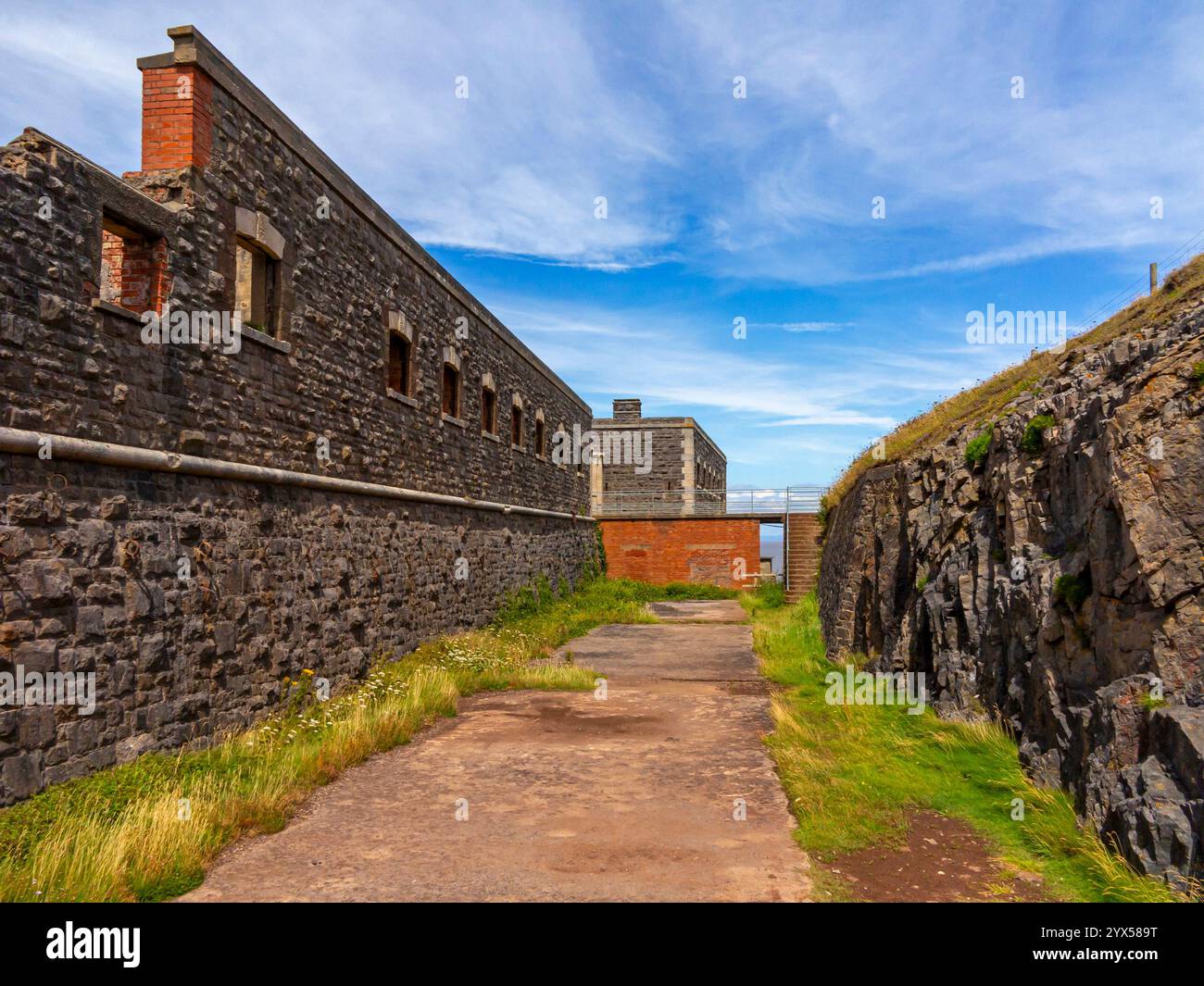 Brean Down Fort a Victorian naval fortification on the Bristol Channel ...