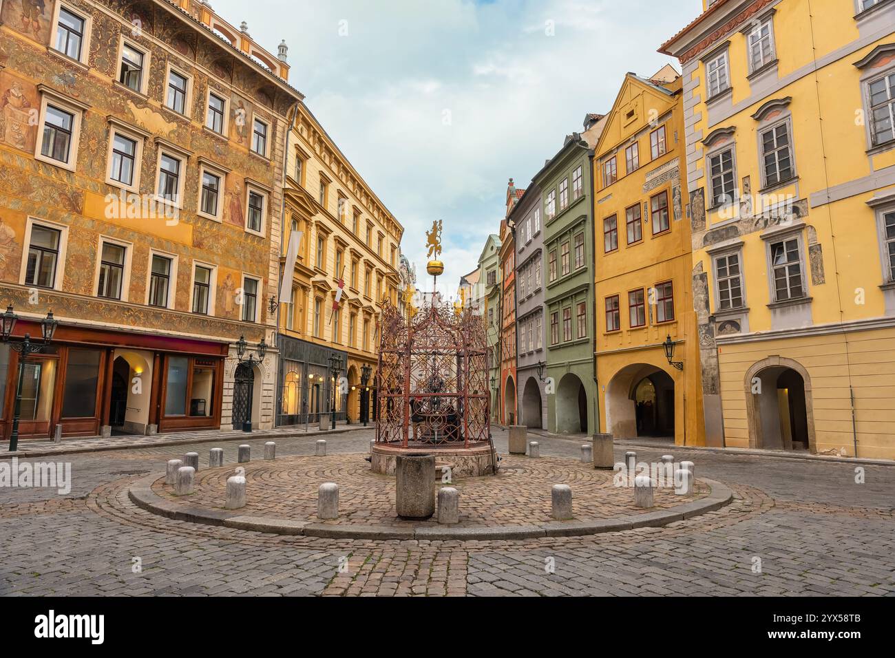 Picturesque square with medieval buildings in the UNESCO city center of ...