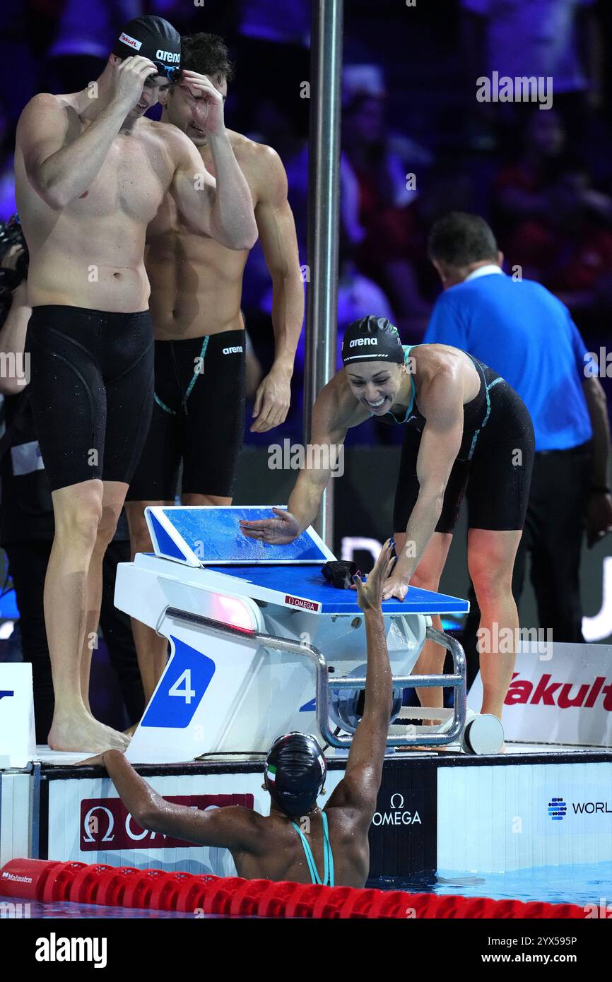 Budapest, Ungheria. 13th Dec, 2024. Italy Gold medal in the 4x50 mixed ...