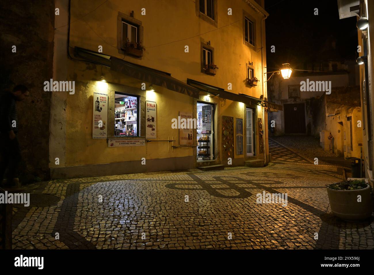 Sintra. Portugal. Streets at night Stock Photo - Alamy
