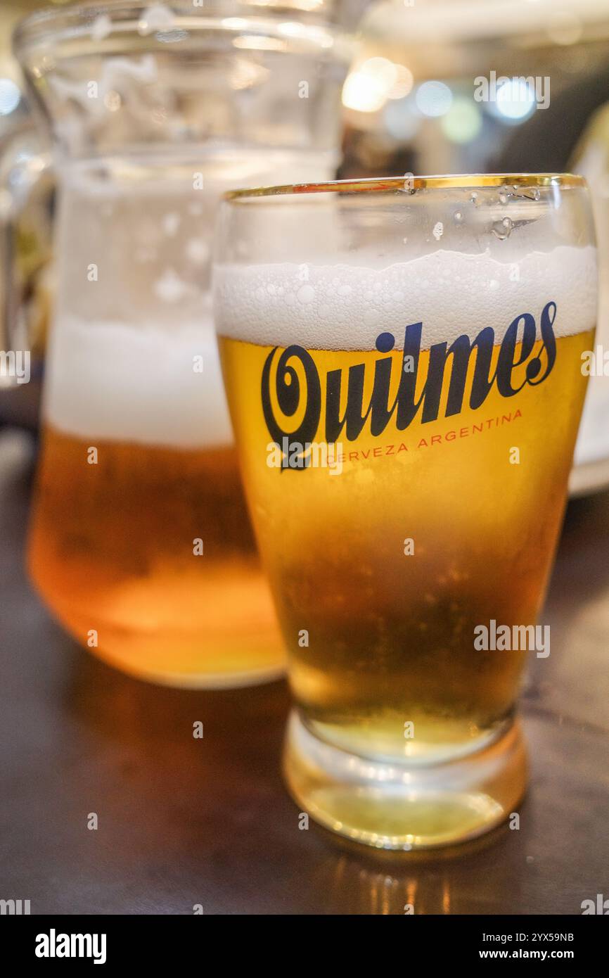 Buenos Aires, Argentina - 22 Nov, 2024: A nice cold glass of Quilmes ...