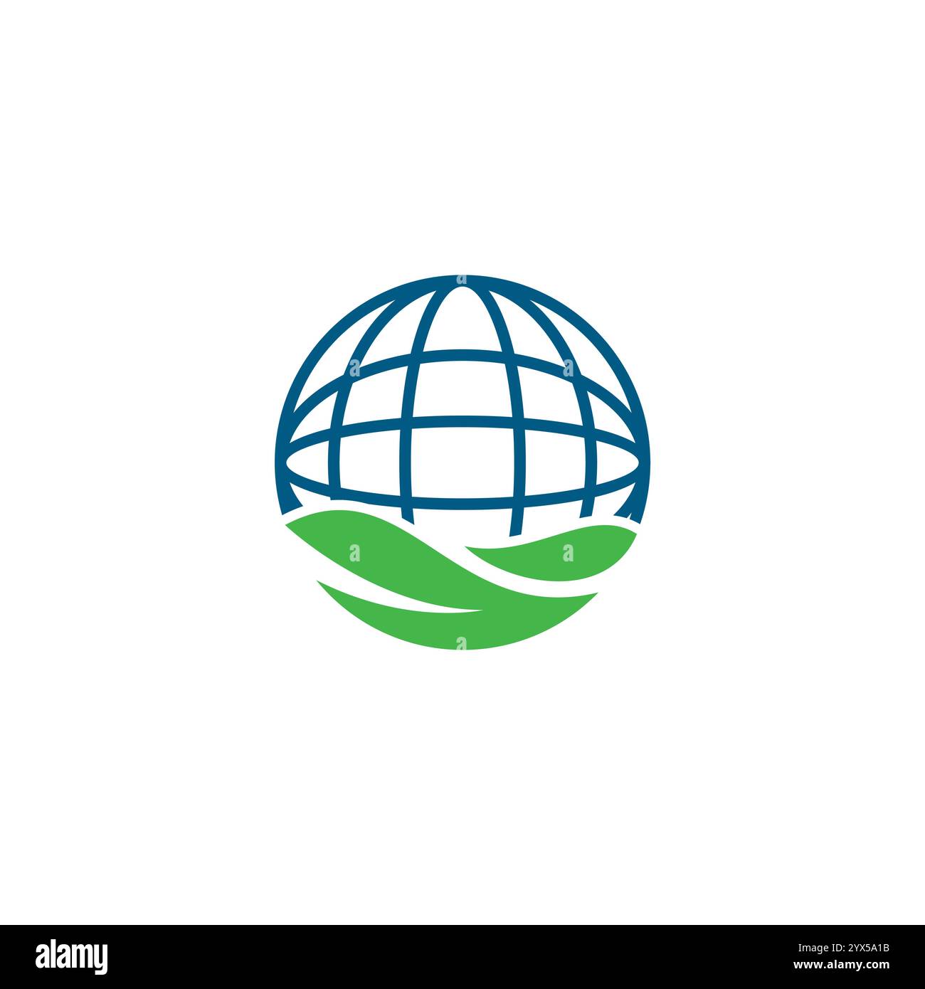 World and eco icon. Unique globe and organic logotype design template ...