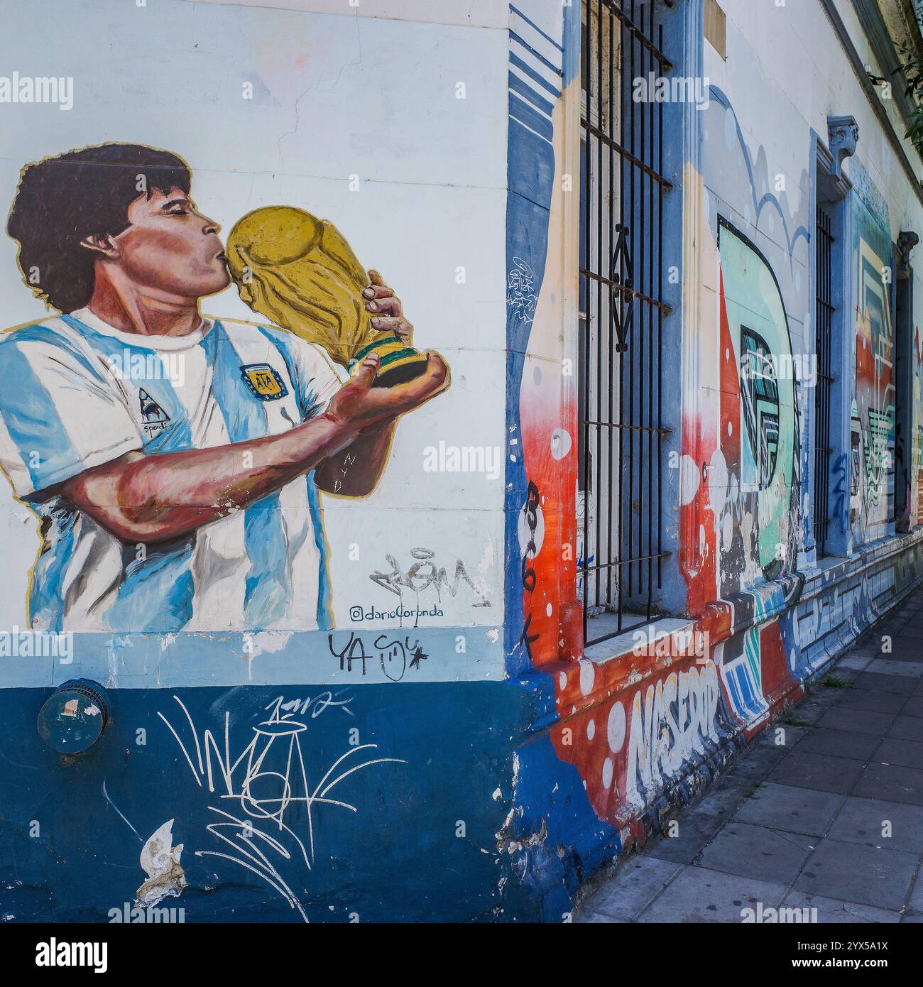 Buenos Aires, Argentina - Nov 22, 2024: Mural of Argentine footballer ...