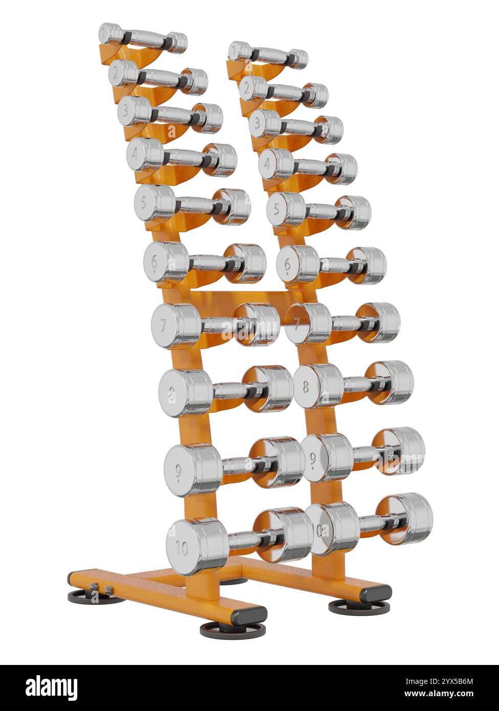 Gym Dumbbell rack, a stand for weightlifting gym equipment Stock Photo ...