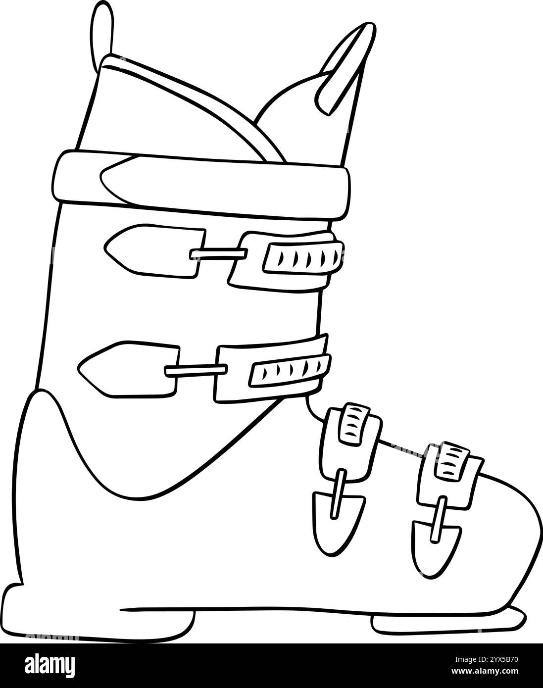 ski boots graphic line vector from sports outline collection. Thin line ...