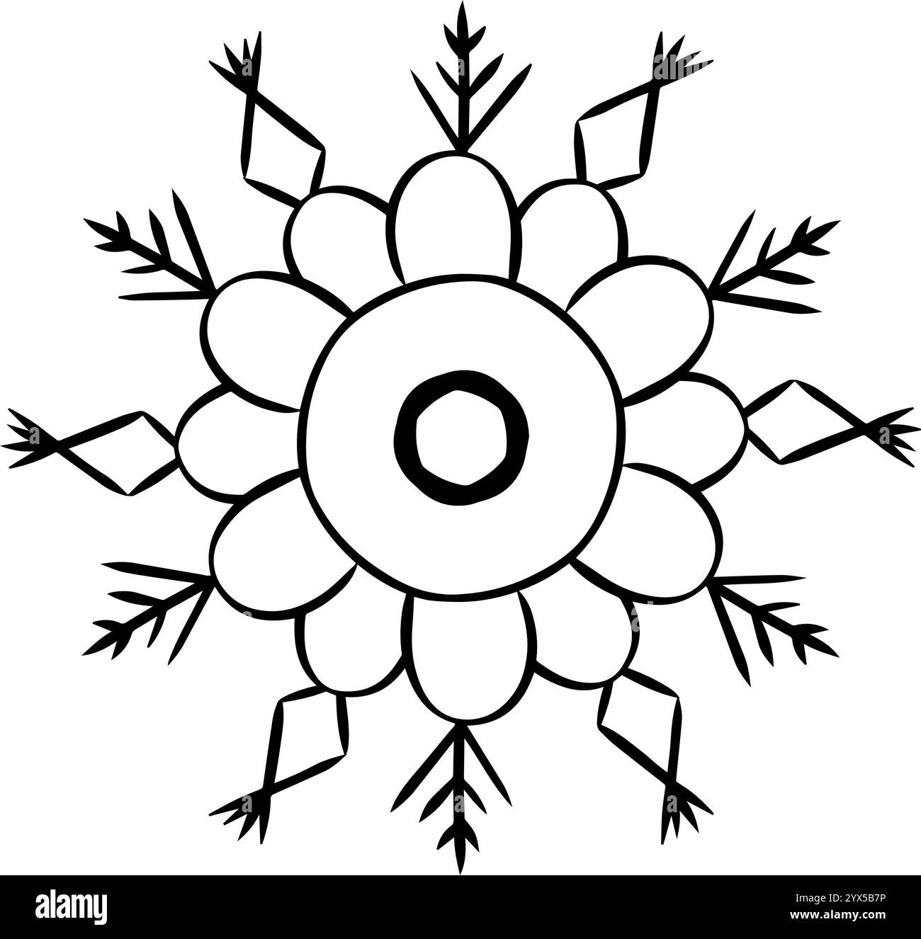 graphic line snowflake. Meteorology element. Vector symbol of cold ...