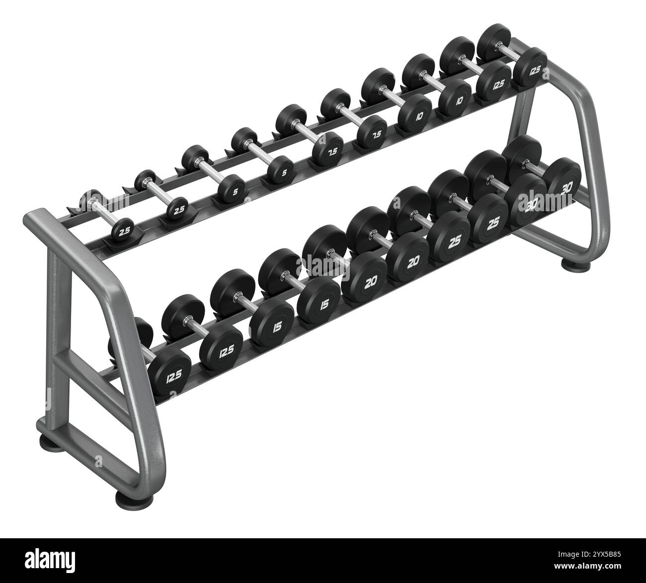 Gym Dumbbell rack, a stand for weightlifting gym equipment Stock Photo ...