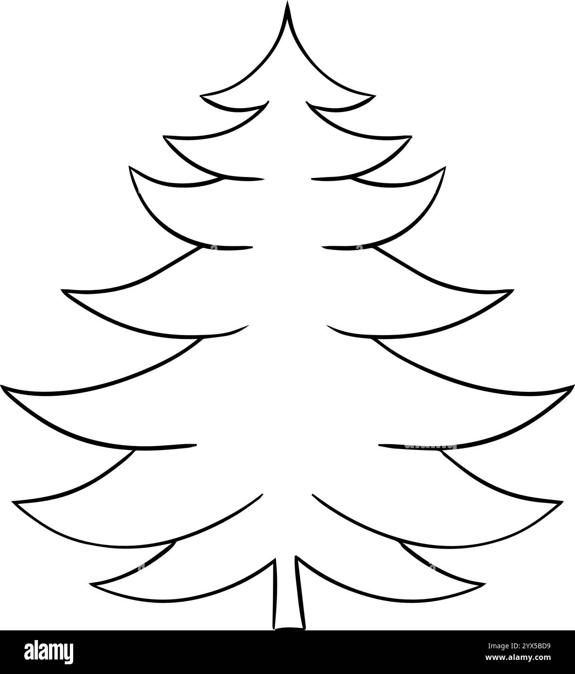 pine tree graphic line art vector white background eps file Stock ...