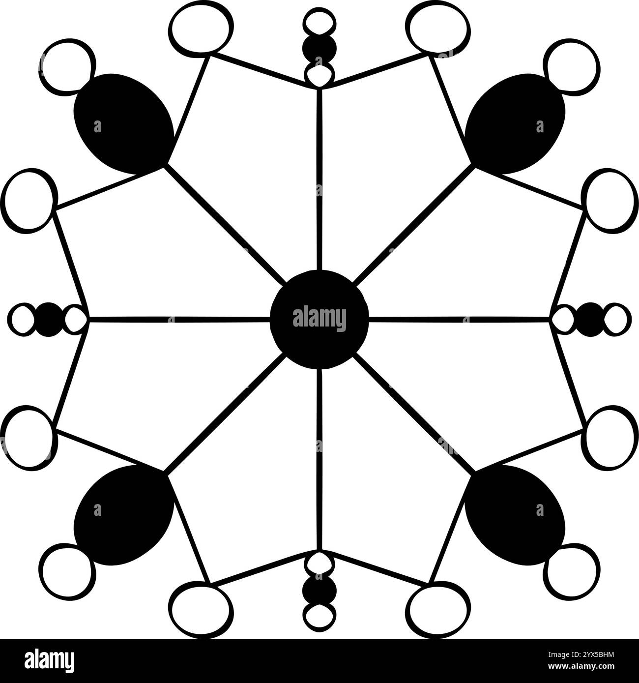 Outline drawing simple snowflake Cut Out Stock Images & Pictures - Alamy