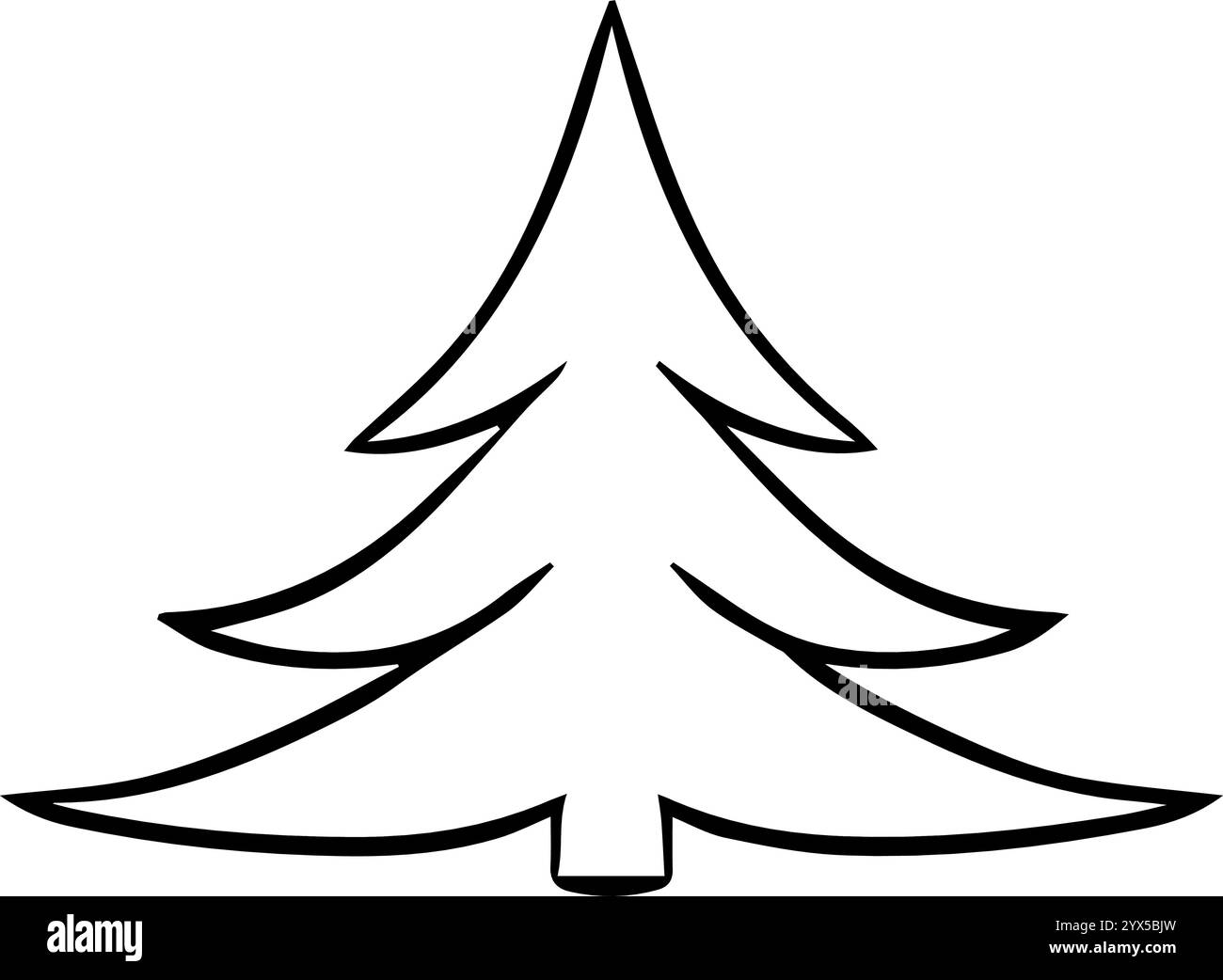 silhouette of a pine tree. Graphic line vector illustration Stock ...