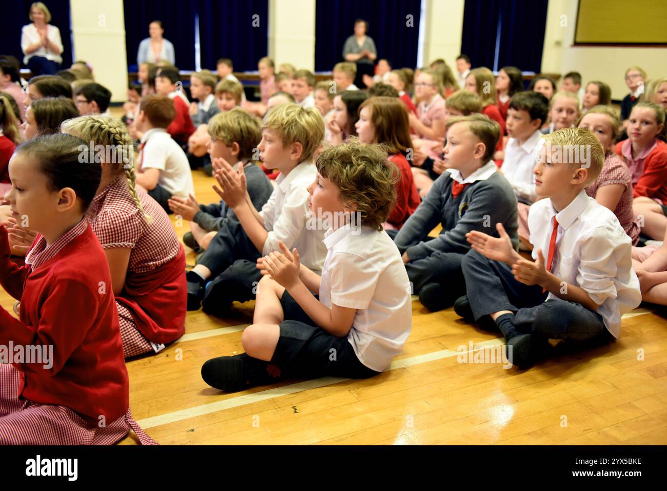 Primary school children pupils morning assembly Buttington Trewern ...
