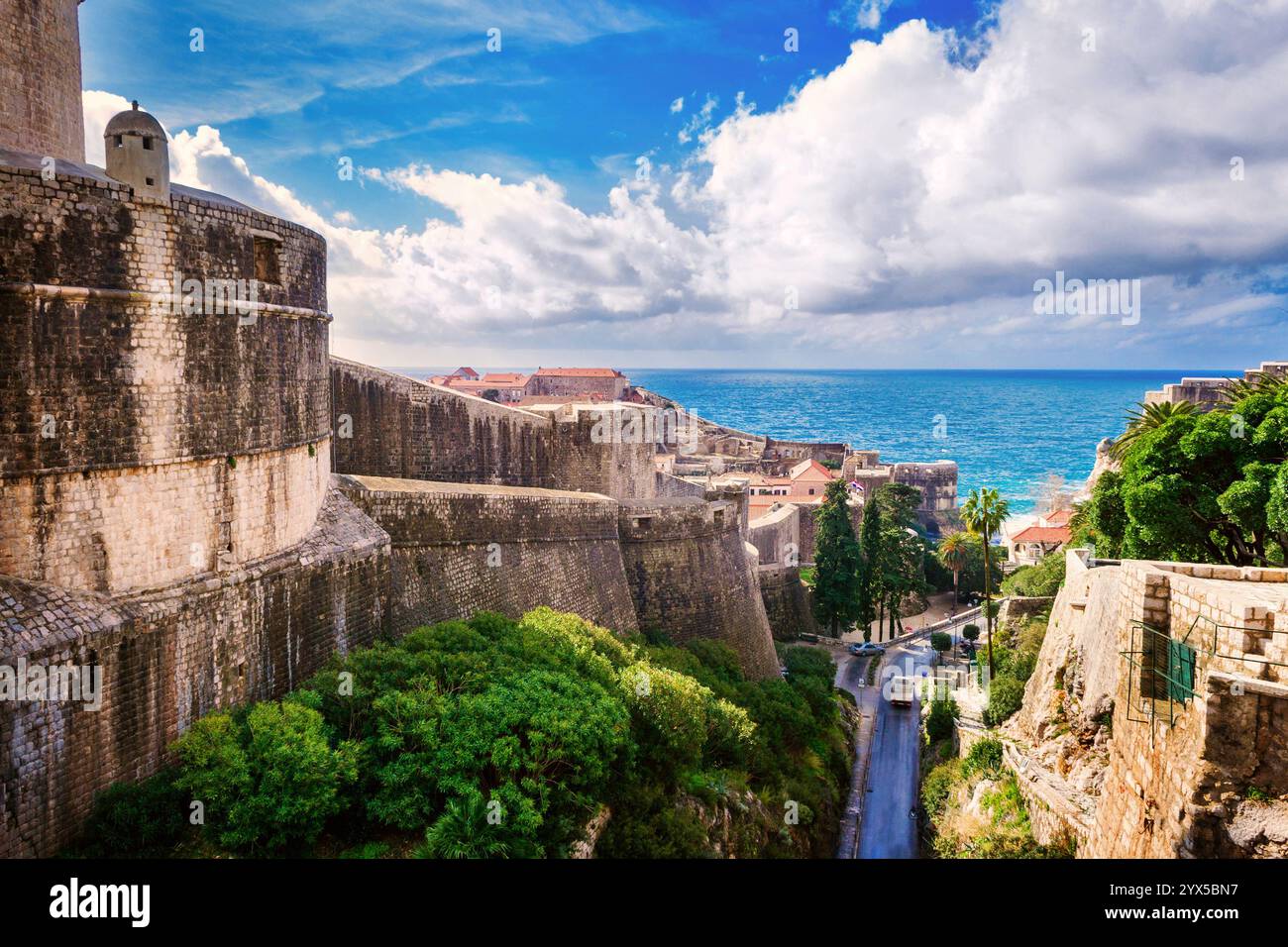 Ancient Outer Walls of Dubrovnik’s Old City, Showcasing Historic ...