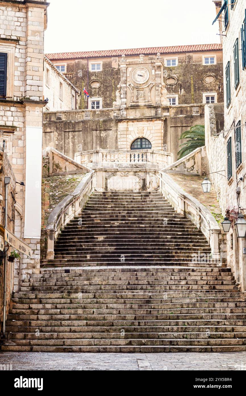 Steep Stone Stairs and Narrow Street in the Historic Old Town of ...