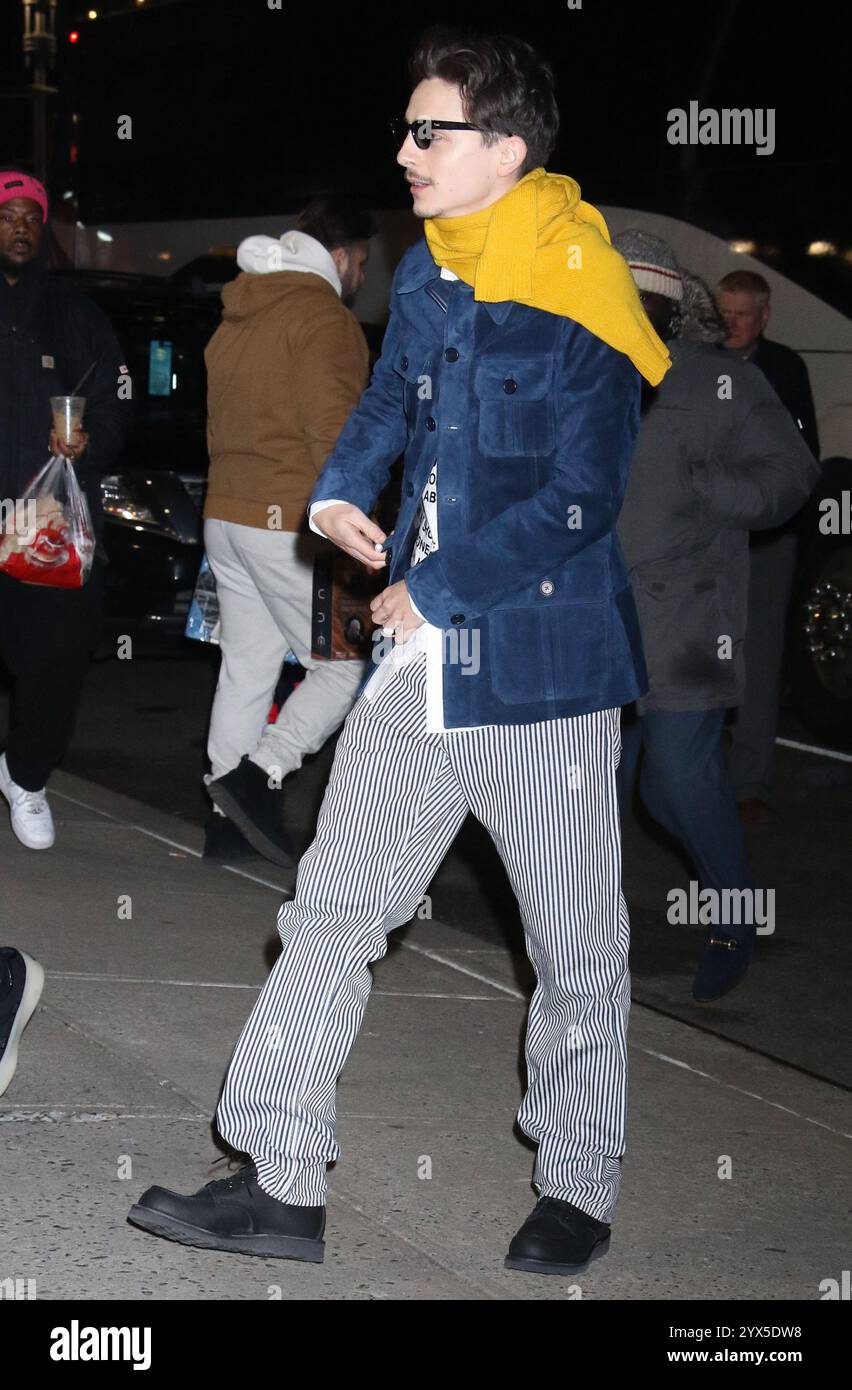 New York, NY, USA. 12th Dec, 2024. Timoth e Chalamet at The Late Show ...