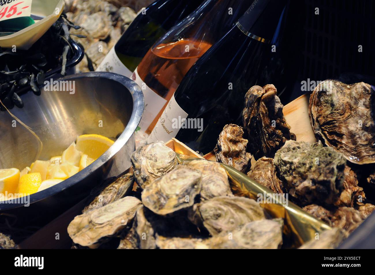 Copenhagen/ DenmarK/13 DECEMBER 2024/ Female holding Oyster menu plate ...
