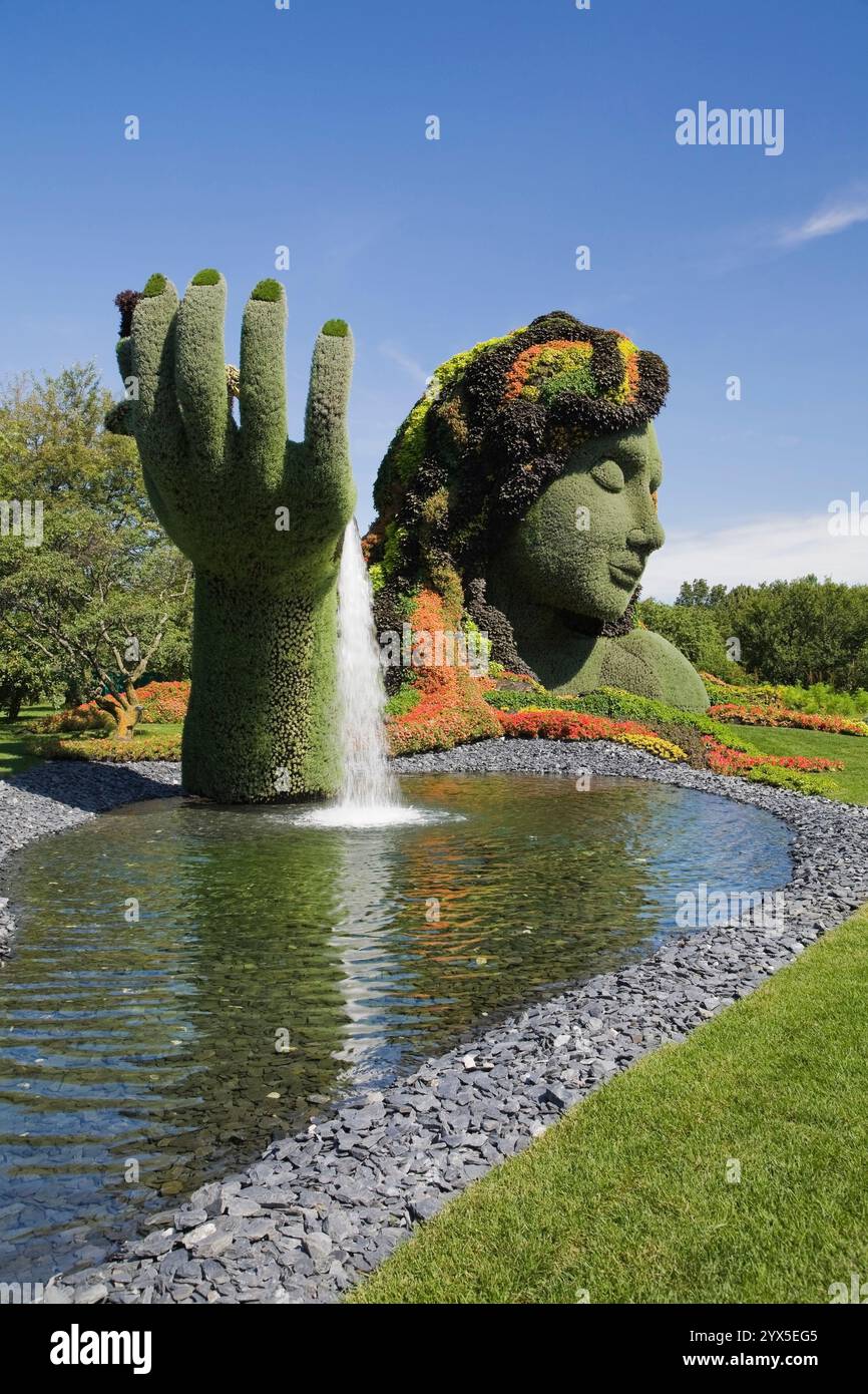 Living plant sculpture in summer called 'Mother Earth' created on metal ...