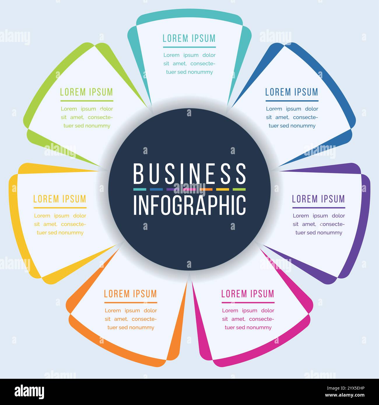 7 Options Infographic design 7 Steps, objects, elements or options ...